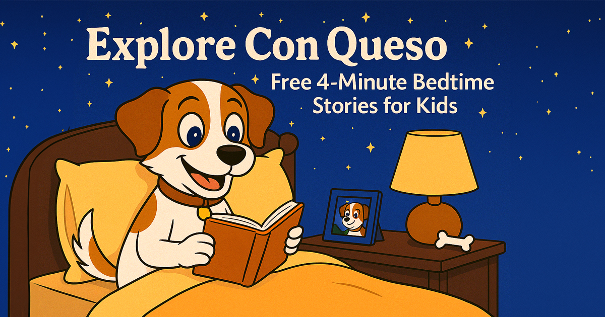 Explore Con Queso | Free 4-Minute Bedtime Stories for Kids